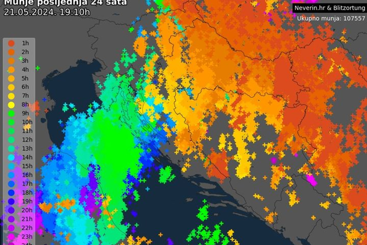 Nevrijeme protutnjalo Hrvatskom: Zabilježeno 107.000 munja u 24 sata ... Nevrijeme protutnjalo Hrvatskom: Zabilježeno 107.000 munja u 24 sata ...