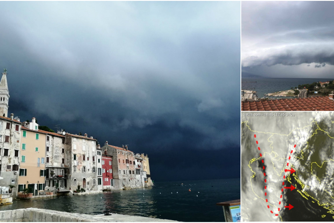 VIDEO Istru pogodilo snažno nevrijeme, na moru pijavice: Nebo se ...