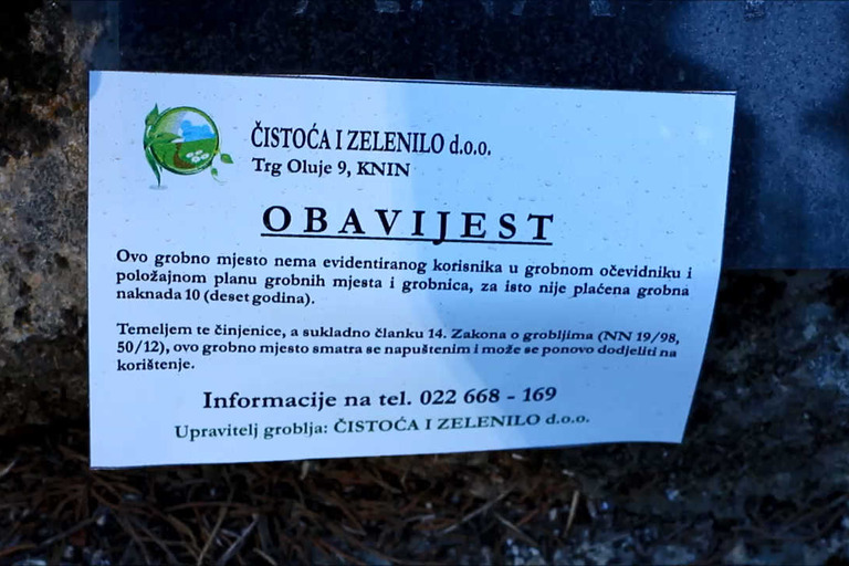 Na grobovima osvanule obavijesti za sve neplatiše o gubitku grobnog mjesta - Net.hr